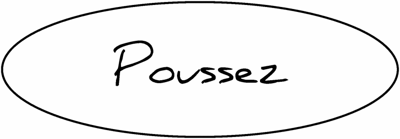 Plaque de porte adhésive gravée 190 x 65 mm Poussez | Signals