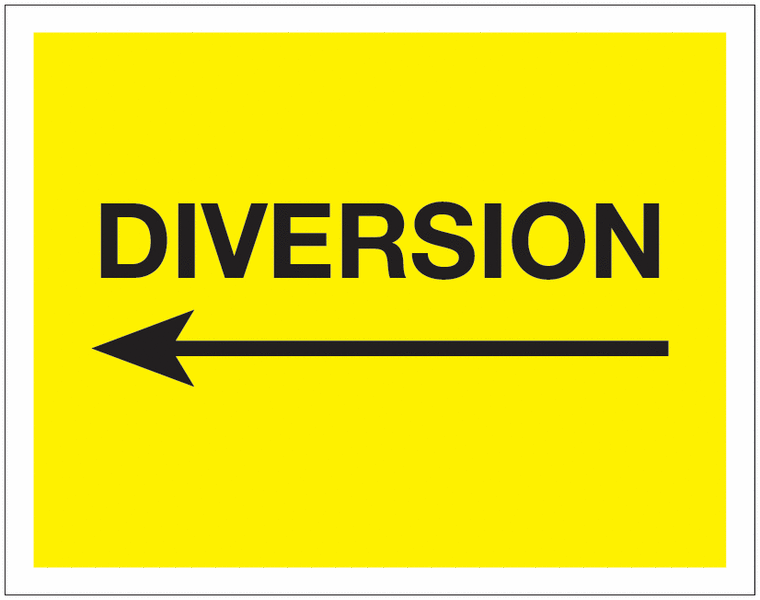 Diversion (Arrow Left) - Class 1 Reflective Signs | Seton