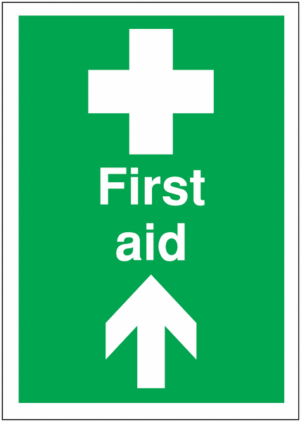 Directional First Aid Signs - First Aid Arrow Up | Seton