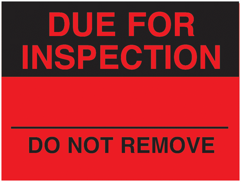 Due For Inspection/Do Not Remove Fluorescent Write-On Labels | Seton