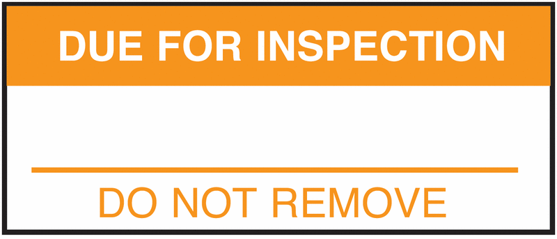 Due For Inspection Nylon Cloth Write-On Labels | Seton