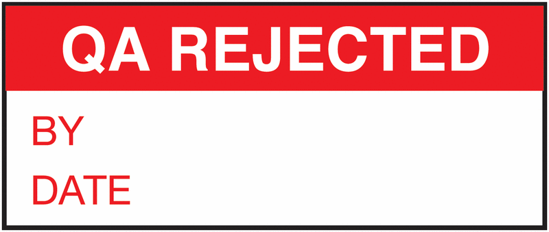 QA Rejected By/Date Nylon Cloth Write-On Labels | Seton