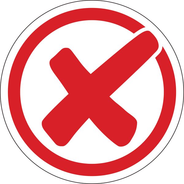 Autocollant coche rouge Interdiction | Signals