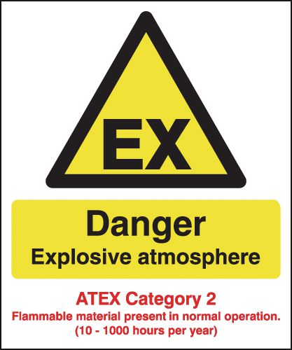 Danger Explosive Atmosphere - Atex Category 2 Signs | Seton