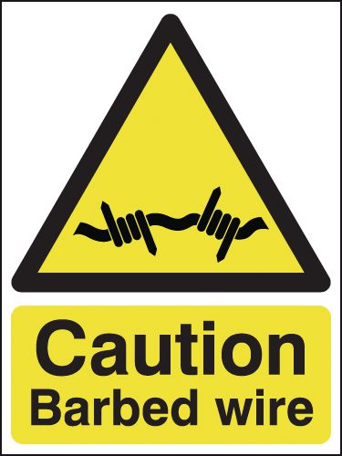 Caution Barbed Wire Signs | Seton