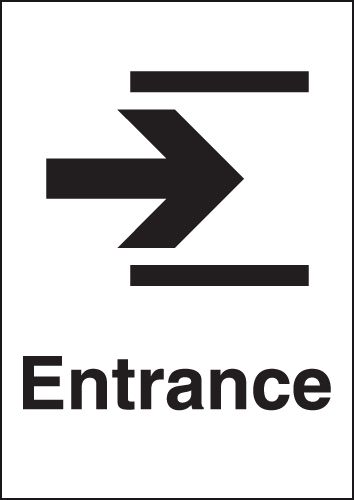 Metal Look Signs - Entrance (Arrow Right) | Seton