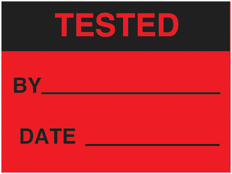 Tested / By / Date - Fluorescent Jumbo Write-On Labels | Seton