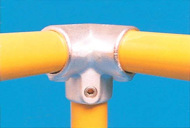 Modular Barrier - 3 Way 90º Elbow Galvanised Clamp | Seton