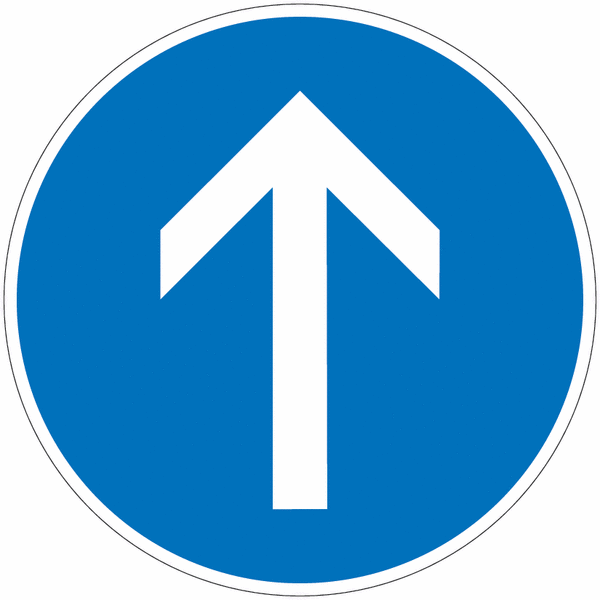 Señal de continuar recto con base flexible