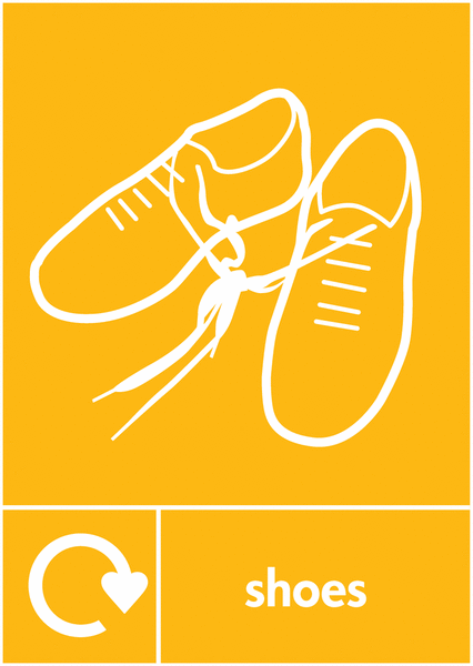 Shoes - WRAP Textile Waste Recycling Signs | Seton