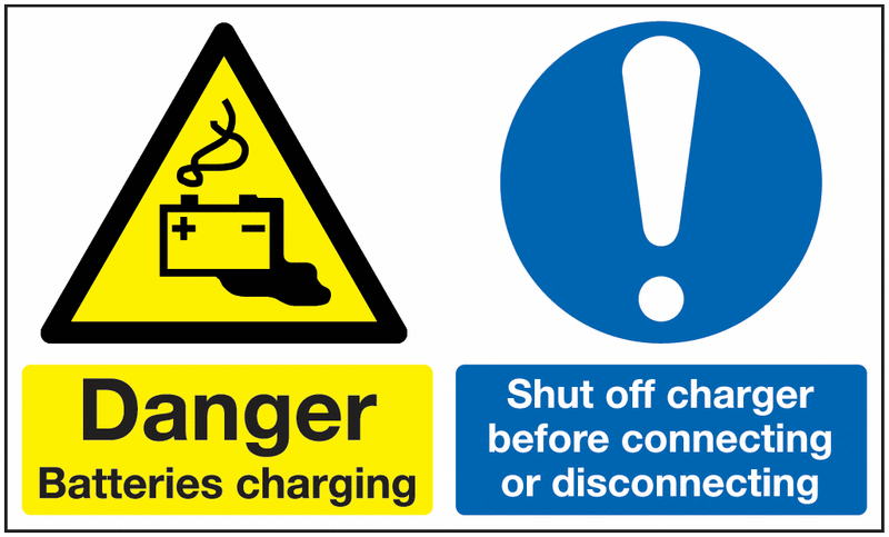Danger Battery Charging/Shut Off Multi-Message Signs | Seton