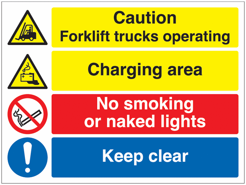 Forklifts Charging Warehouse Safety Signs. Fast Delivery | Seton