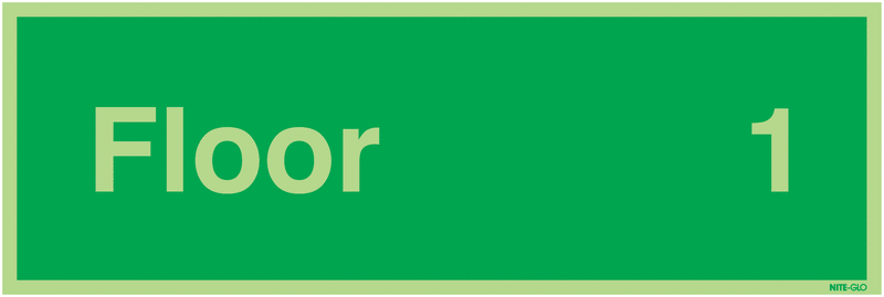 Photoluminescent Floor Level Sign Floor 1. Fast Delivery | Seton