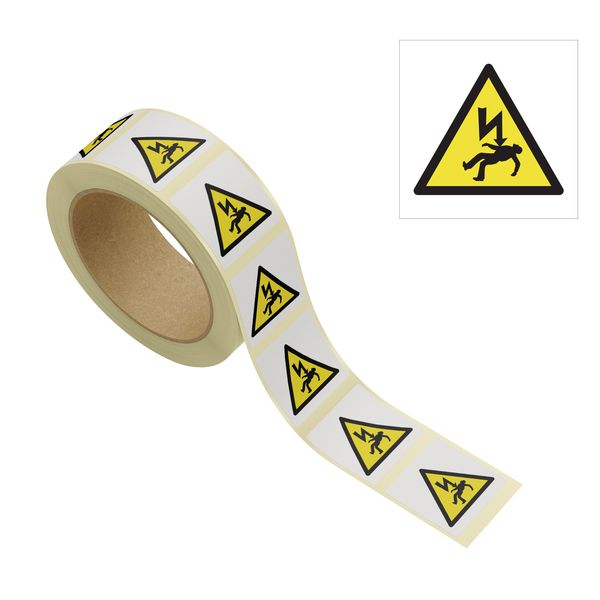 Electric Shock Symbol - Vinyl Safety Labels On-a-Roll | Seton