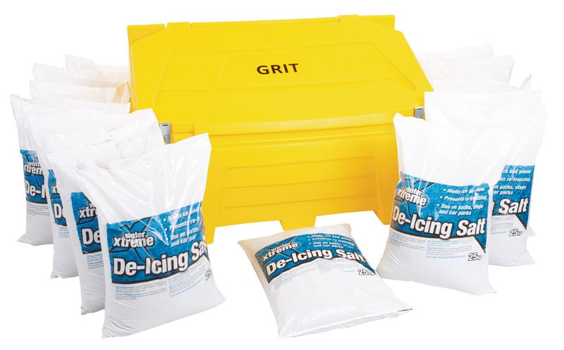 16 x 25kg De-Icing Salt Bags & 400 Litre Grit Bin Kit | Seton
