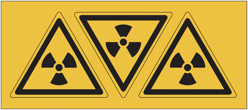 Waarschuwingsborden en -stickers ISO 7010 "Radioactief materiaal of ...