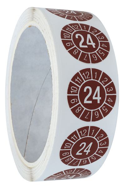 Etiquetas con fechas de año simple de poliéster laminado en rollo | Seton