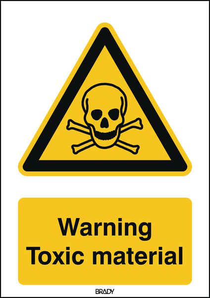 ToughWash - Warning Toxic Material Sign | Seton