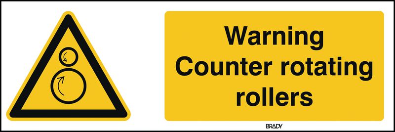 ToughWash - Warning Counter Rotating Rollers Sign | Seton