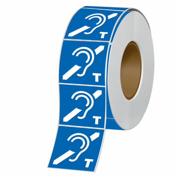 Hearing Loop Symbol - Vinyl Safety Labels On-a-Roll | Seton