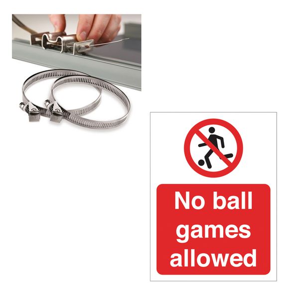 No Ball Games Allowed - Car Park Sign Installation Kit | Seton