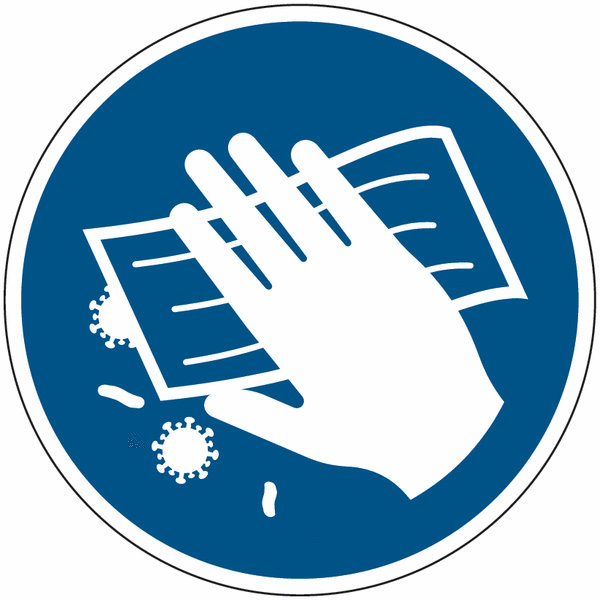 Pictogramme ISO 7010 Désinfection de la surface obligatoire | Seton