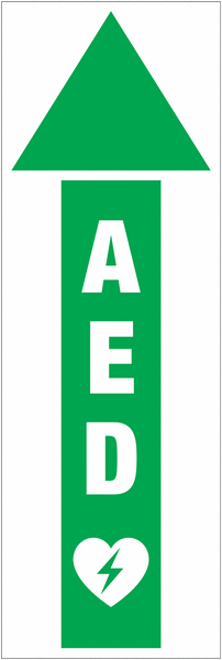 AED Equipment Floor to Wall Arrow Sign | Seton