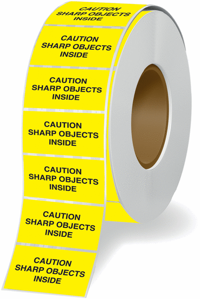 Caution Sharp Objects Labels to ensure workplace safety | Seton | Seton