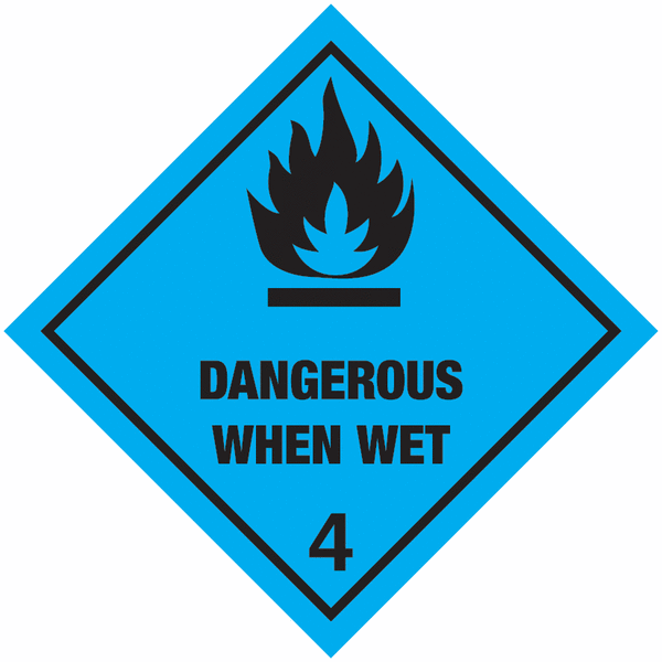 Dangerous When Wet 4 - Easy Peel Hazard Diamond Labels | Seton
