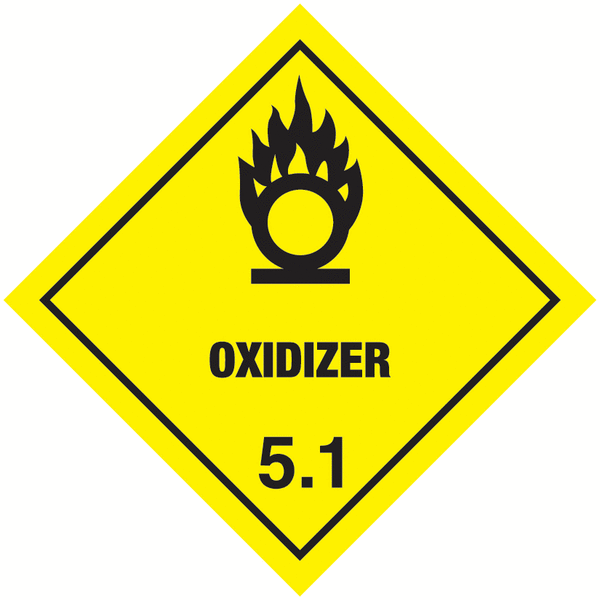 Oxidizer & 5.1 - Easy Peel Hazard Warning Diamonds | Seton