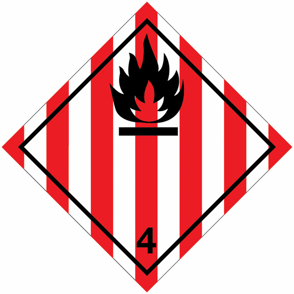 Flammable Solid 4 - Easy Peel Hazard Diamond Labels | Seton