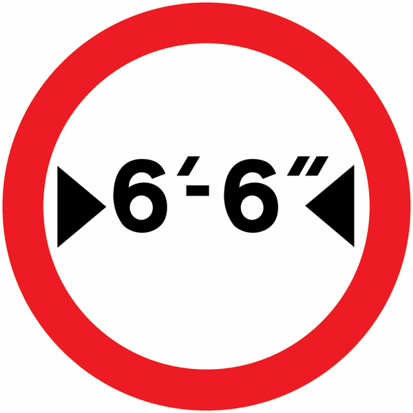 Traffic Signs - No Vehicles Exceeding Width Shown | Seton