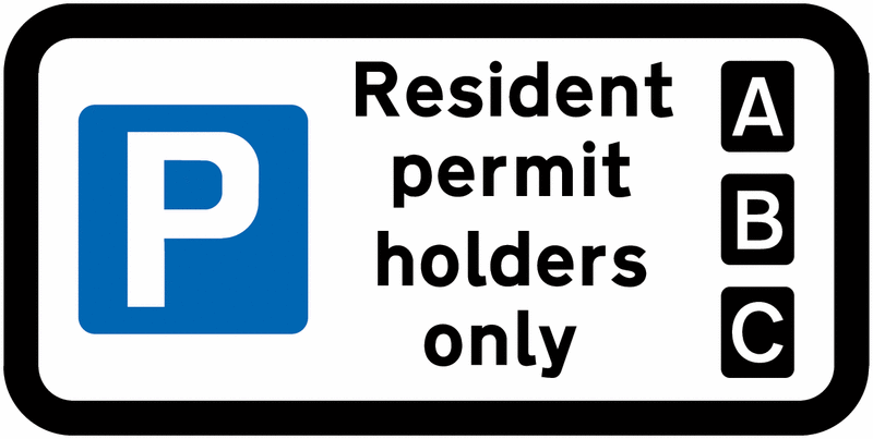 Traffic Signs Parking Resident Permit Holders Only A B C | Seton