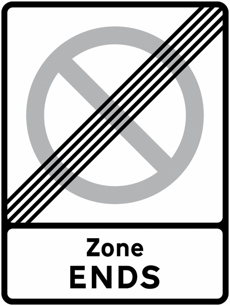 Traffic Signs - No Waiting - Zone Ends. Quick Delivery | Seton
