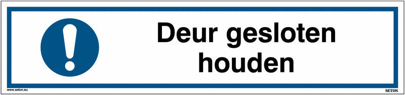 Rechthoekige gebodsstickers ISO 7010 - Deur gesloten houden - M001 | Seton