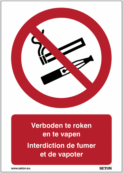 Stickers rookverbod, Pictogram elektronische sigaret | Seton