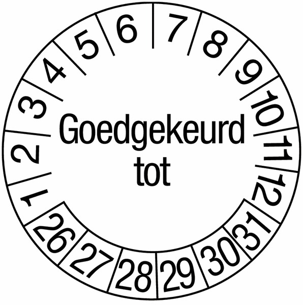 Keuringsstickers met tekst van gelamineerd polyester, op rol ...