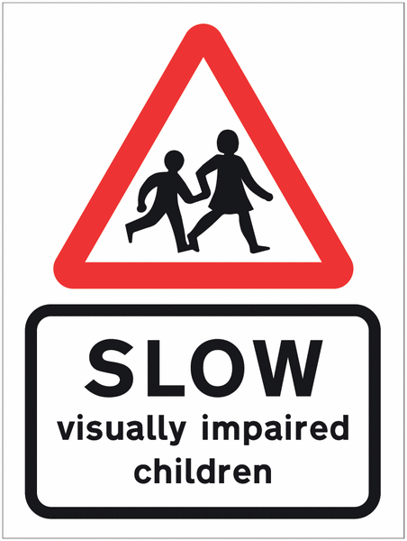 SLOW Visually Impaired Children Sign with Children Sign | Seton