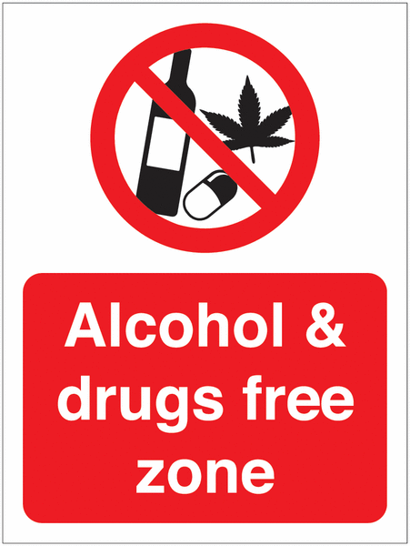 Alcohol & Drugs Free Zone Sign | Seton