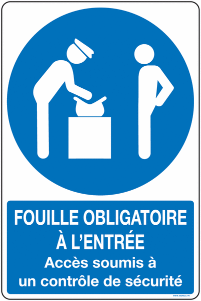 Panneau Fouille Obligatoire picto et texte | Signals