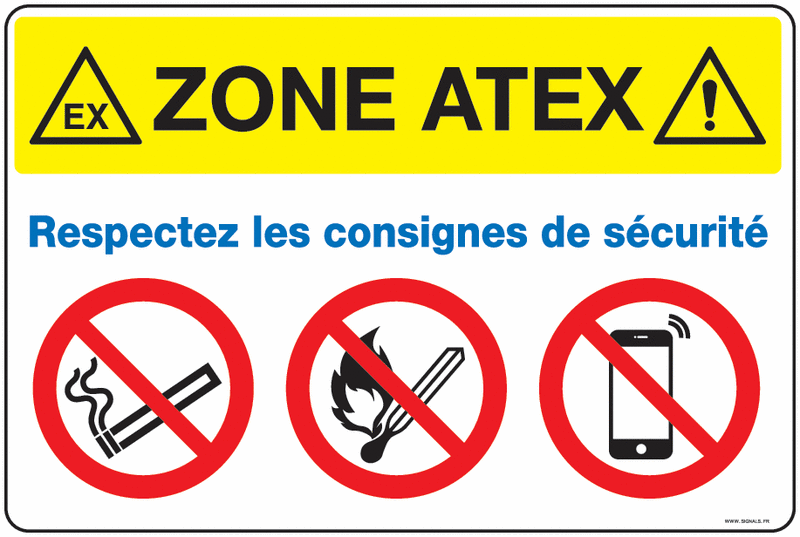 Panneaux Zone Atex avec consignes de sécurité | Signals