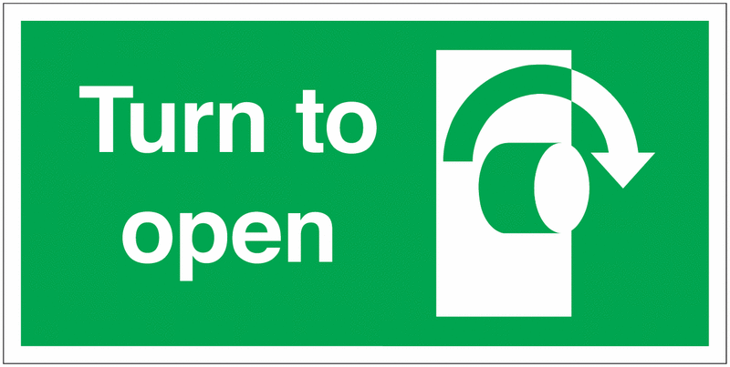 Turn To Open Signs - Clockwise | Seton