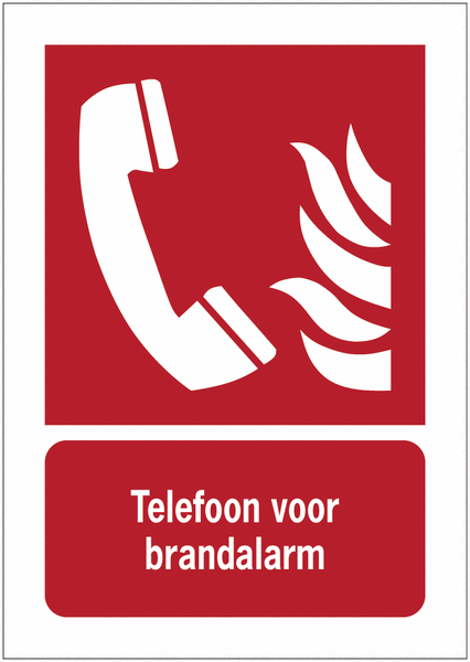 Verticale brandveiligheidsborden en -stickers ISO 7010 - Telefoon voor ...
