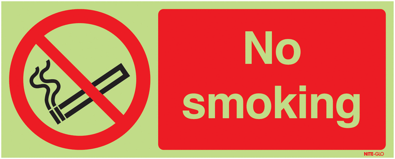 Nite-Glo Photoluminescent No Smoking Signs | Seton