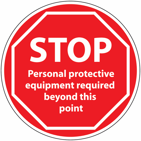 Anti-Slip Floor Signs - Stop PPE Required | Seton