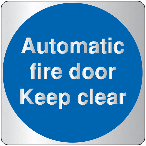 Deluxe Metal Look Safety Signs - Automatic Fire Door | Seton