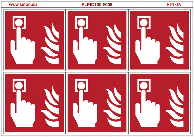 Señal de alarma de incendio, pictograma y cartel | Seton