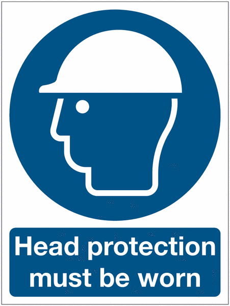 Head Protection Must Be Worn Signs With Upgrades | Seton