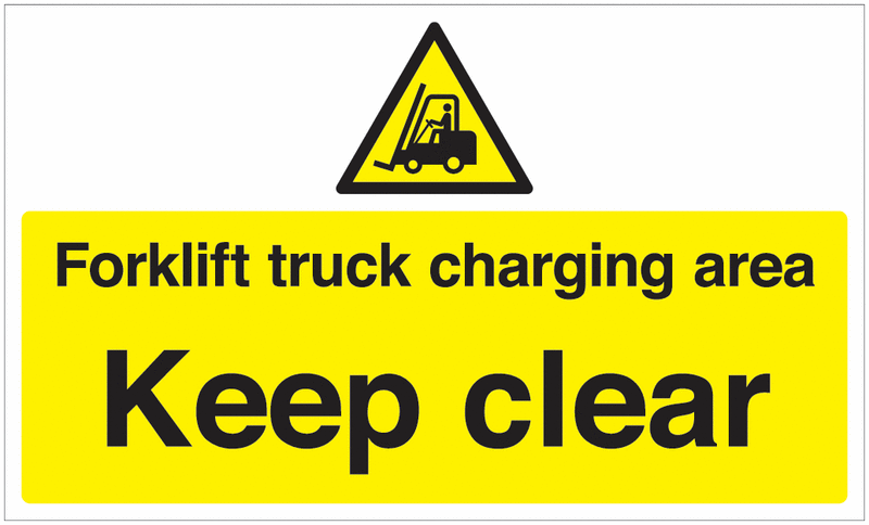 Forklift Truck Charging Area Keep Area Clear Floor Sign | Seton
