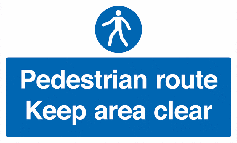 Pedestrian Route Keep Area Clear Anti-Slip Floor Sign | Seton